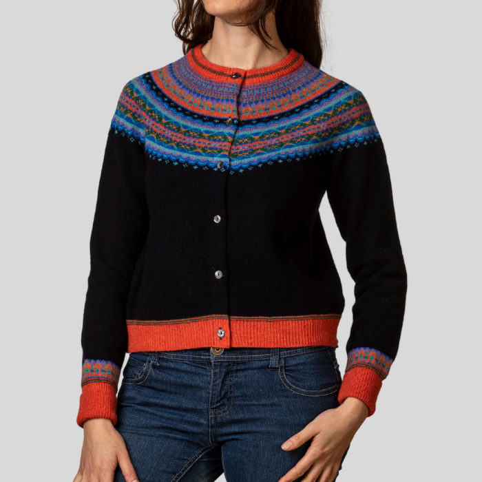 Alpine Short Cardigan | ERIBÉ Knitwear | Fairisle Cardigan