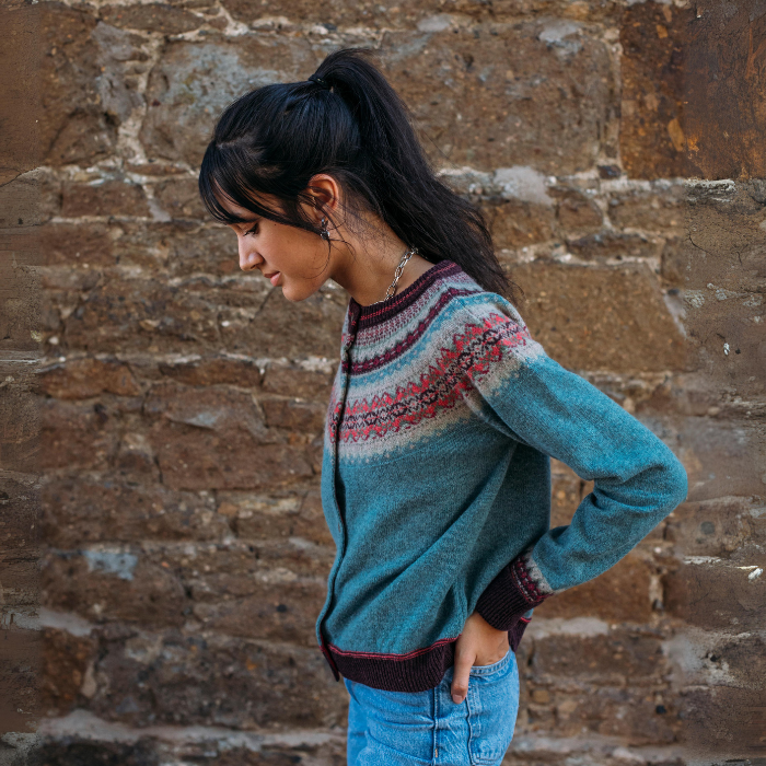 Alpine Short Cardigan | ERIBÉ Knitwear | Fairisle Cardigan