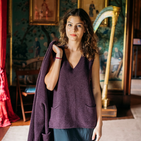 Corry V-Neck Tank Top | ERIBÉ Knitwear | Made In Scotland