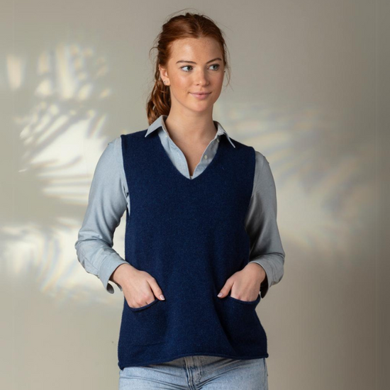 Corry V-Neck Tank Top | ERIBÉ Knitwear | Made In Scotland