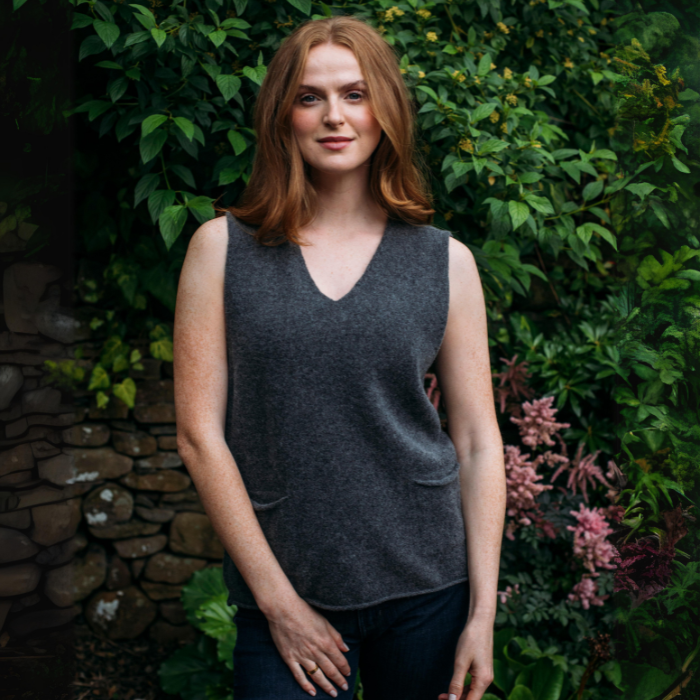 Corry V-Neck Tank Top | ERIBÉ Knitwear | Made In Scotland