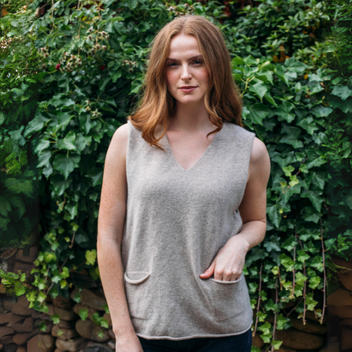 Corry V-Neck Tank Top | ERIBÉ Knitwear | Made In Scotland