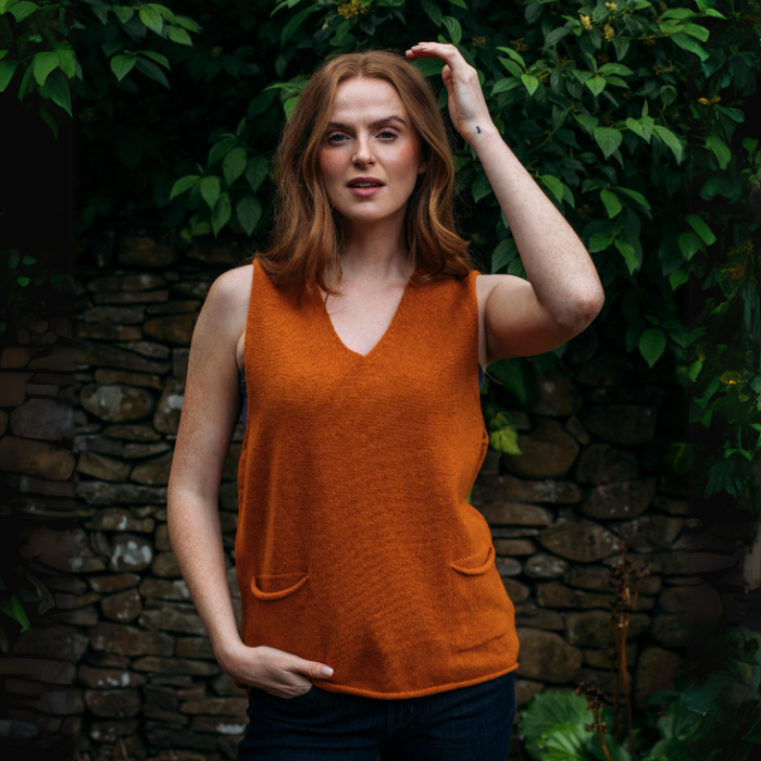 Corry V-Neck Tank Top | ERIBÉ Knitwear | Made In Scotland