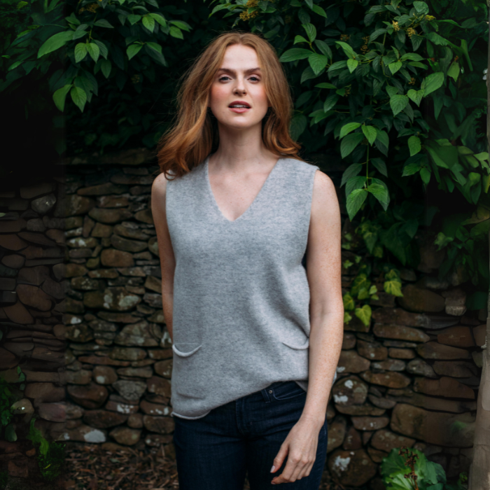 Corry V-Neck Tank Top | ERIBÉ Knitwear | Made In Scotland