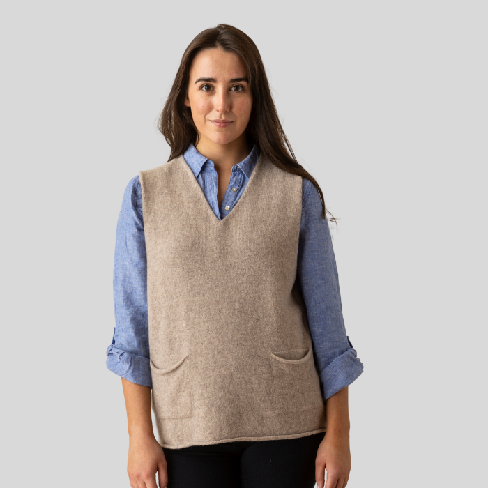 Corry V-Neck Tank Top | ERIBÉ Knitwear | Made In Scotland