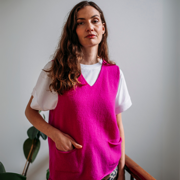 Corry V-Neck Tank Top | ERIBÉ Knitwear | Made In Scotland