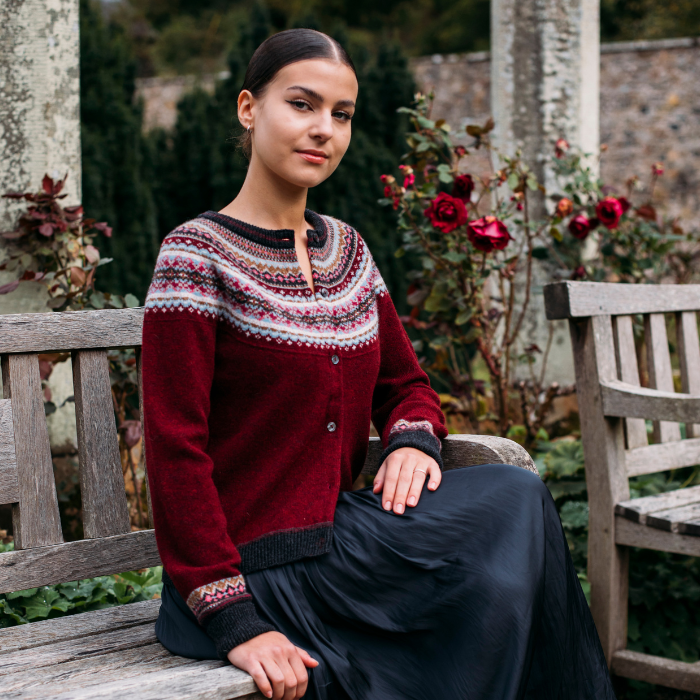 Alpine Short Cardigan | ERIBÉ Knitwear | Fairisle Cardigan