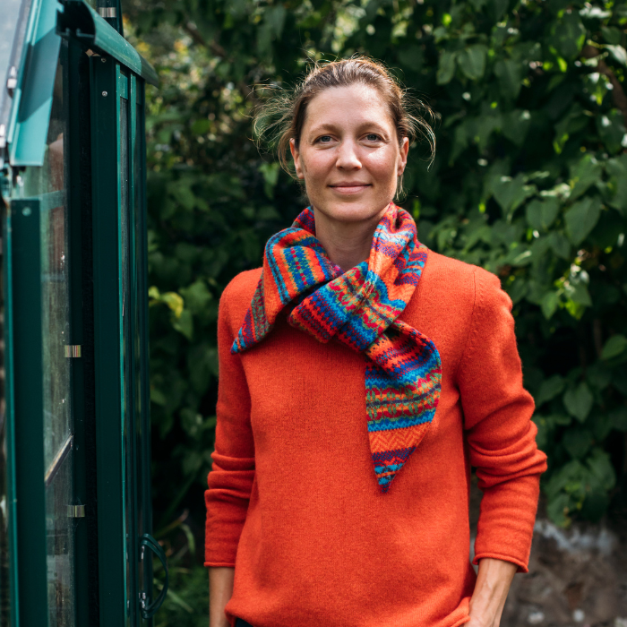 ERIBÉ Women's Pioneer Scarf 100% Merino Lambswool Fairisle Made in ...