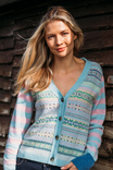 ERIBÉ Women's Fairisle Vee Cardigan 100% Lambswool Regular Fit – ERIBÉ ...