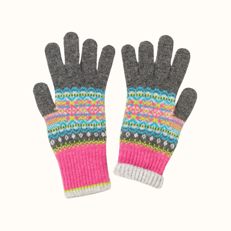ERIBÉ Alloa Women's Merino Wool Fairisle Gloves Made in Scotland ...